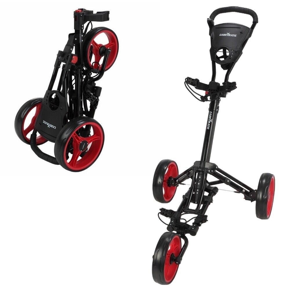 Caddymatic Golf X-Lite One-Click Folding Pull/Push Golf Trolley