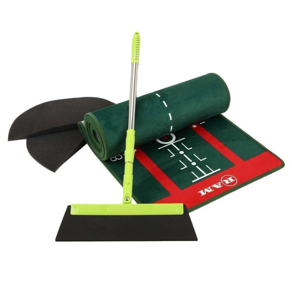 Ram Golf PROFESSIONAL Dual Grain Putting Mat with Distance Markers and